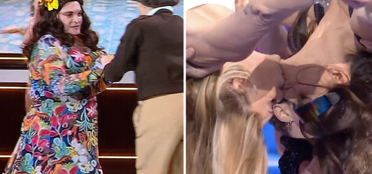 Malgioglio si veste da donna, Pettinelli bacia Elena D'Amario ad Amici 24/ Guanto di sfida choc ...